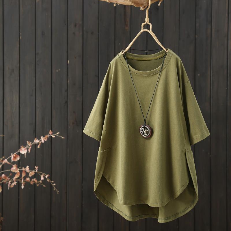 ・カテゴリ: Tシャツ・スタイル: 通勤・柄: 無地・袖丈: 半袖・ネックライン: ラウンドネック・カラー: ホワイト、ブラック、カーキ・サイズ: M、L、XL、2XL・素材: 綿・主な素材: 綿95%以上・袖のタイプ: ドロップショルダー...