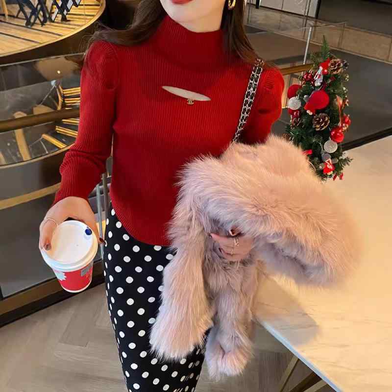 ・カテゴリ: ニット・セーター・スタイル: エレガント・生地: ニット・素材: レーヨン、ポリエステル・柄: 無地・厚さ: 中厚・組み合わせ: ワンピース・デザイン: プルオーバー・フィット: スリム・袖丈: 長袖・ネックライン: セミハイ...