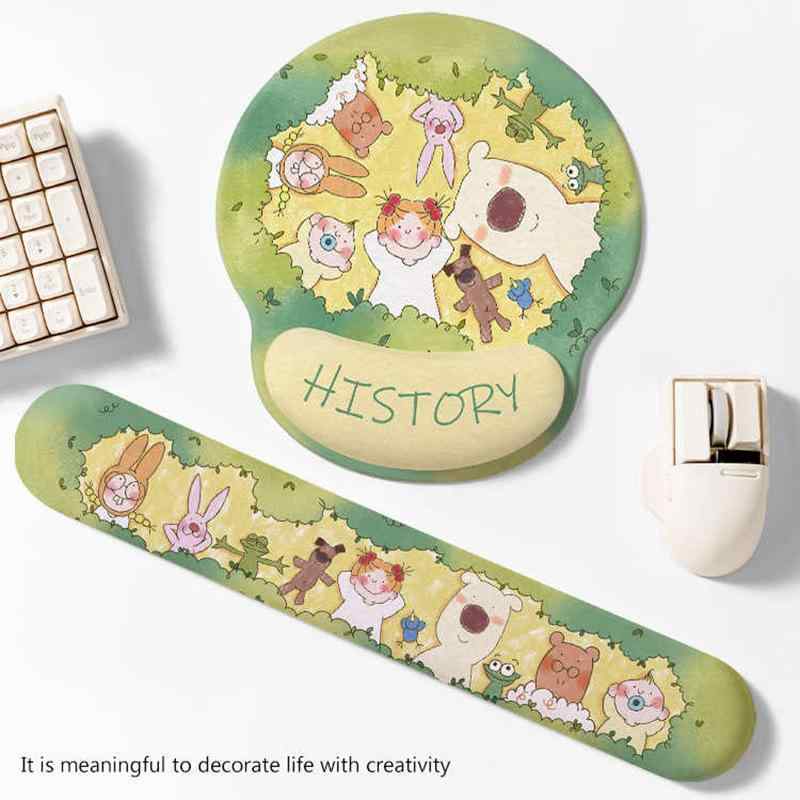 ・タイプ: 小パッド・素材: 天然ゴム・特徴: 防滑・加工方法: 貼付加工, 来料加工, 来図定制・模様: 女の子とパートナー：マウスパッド, 女の子とパートナー：キーボード手托, 女の子とパートナー：マウスパッド+キーボード手托/セット2...