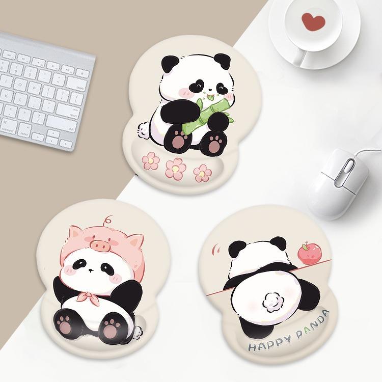 ・素材: 天然ゴム・特徴: 計算機マウスパッド・印刷方法: 熱転写・サイズ: 約25cm×23cm・柄: 蝶結びパンダ・スタイル: 漫画アニメ・種類: リストレスト付き