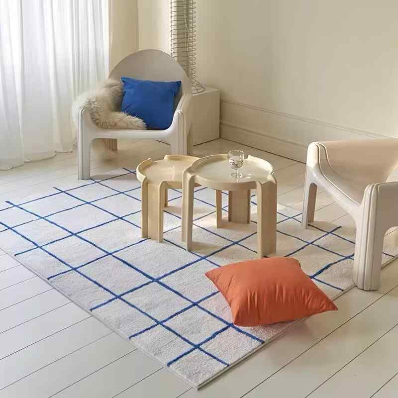 ・素材: ポリエステル・形状: 正方形・柄: 無地、格子柄・洗濯方法: 洗濯機洗い可能・色: 不規則な青色ストライプ・サイズ展開: 100×150cm、150×200cm、40×60cm、50×80cm、60×90cm、80×160cm、1...