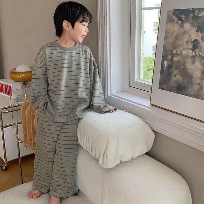・安全等级: B类・生地: 仿綿・対象: 男女兼用、中大童（8歳以上、140cm以上）・カラー: 軍灰ストライプ、黒ストライプ・スタイル: 韓国風・対応身長: 100cm、110cm、120cm、130cm、140cm、150cm、160c...