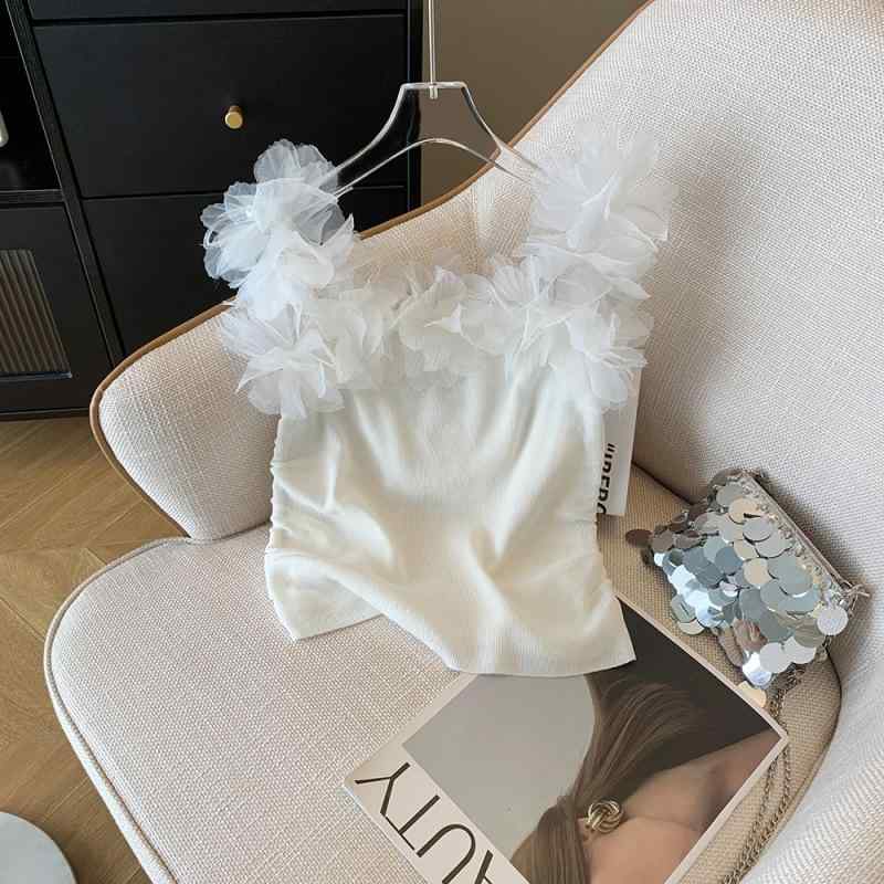 ・スタイル: キャミソール・シルエット: ゆったり・着丈: ショート丈(40cm<着丈≤50cm)・柄: 無地・デザイン: 切り替え・素材: アクリル・主な素材: ポリエステル・カラー: ホワイト、ブラック・サイズ: フリーサイズ・主...