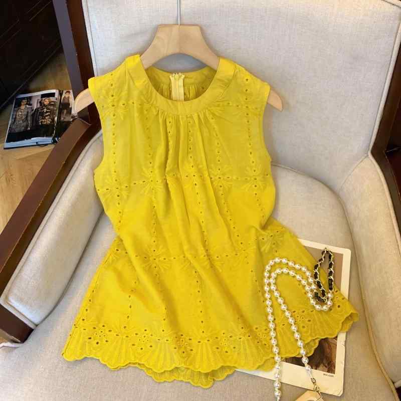 ・スタイル: 通勤・デザイン: 背心・素材: ポリエステル・カラー: イエロー・サイズ: フリーサイズ・対象: レディース