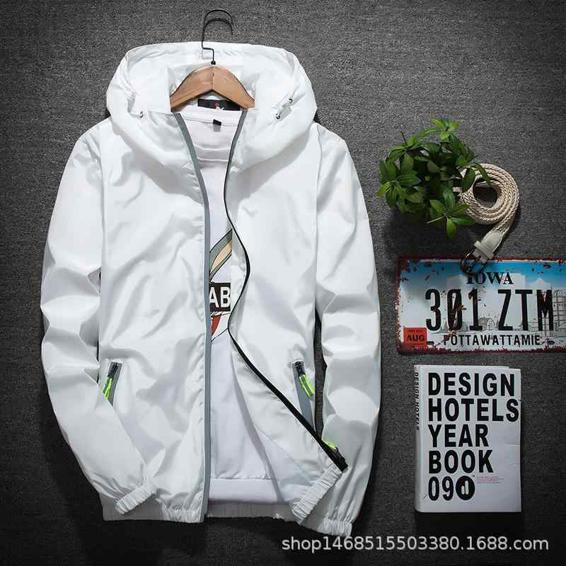 ・素材: ポリエステル95%・カテゴリ: ジャケット・スタイル: ベーシック・対象: メンズ・年齢層: 成人・袖丈: 長袖・フィット: スリム・柄: 無地・襟の形: 襟なし・フロント: ジッパー・フード: フード付き・厚さ: 普通・誤差範囲...