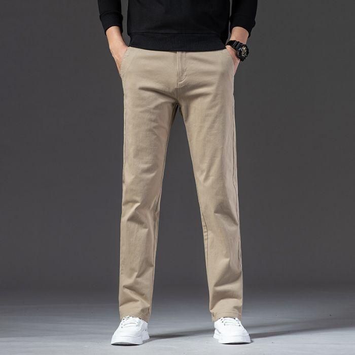 ・カテゴリ: カジュアルパンツ・スタイル: 韓国・対象: ミドルエイジ・パンツ丈: フルレングス・パンツ型: ストレート・ウエスト: ハイウエスト・ベルト: なし・フロント: ジップフライ・厚さ: 薄手・柄: 無地・素材: 綿・素材構成: ...