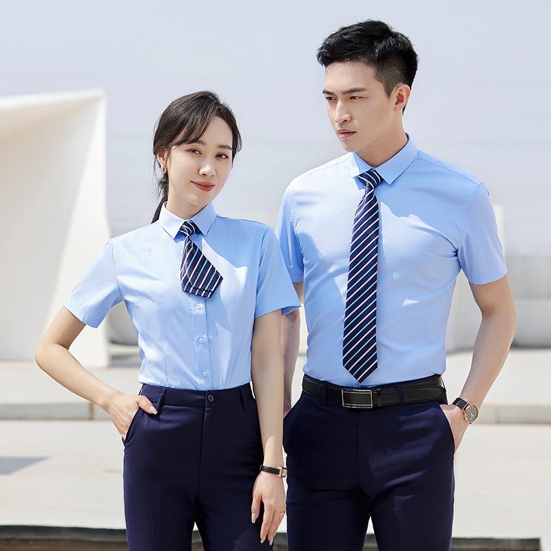 ・素材: 竹繊維、ポリエステル繊維・生地: 60番手・スタイル: 韓国風・タイプ: カーディガン・シルエット: スリム・襟型: レギュラーカラー・袖丈: 半袖・柄: 無地・厚さ: 普通・対象: 青年、成人・色: ホワイト（男女）、ネイビー（...