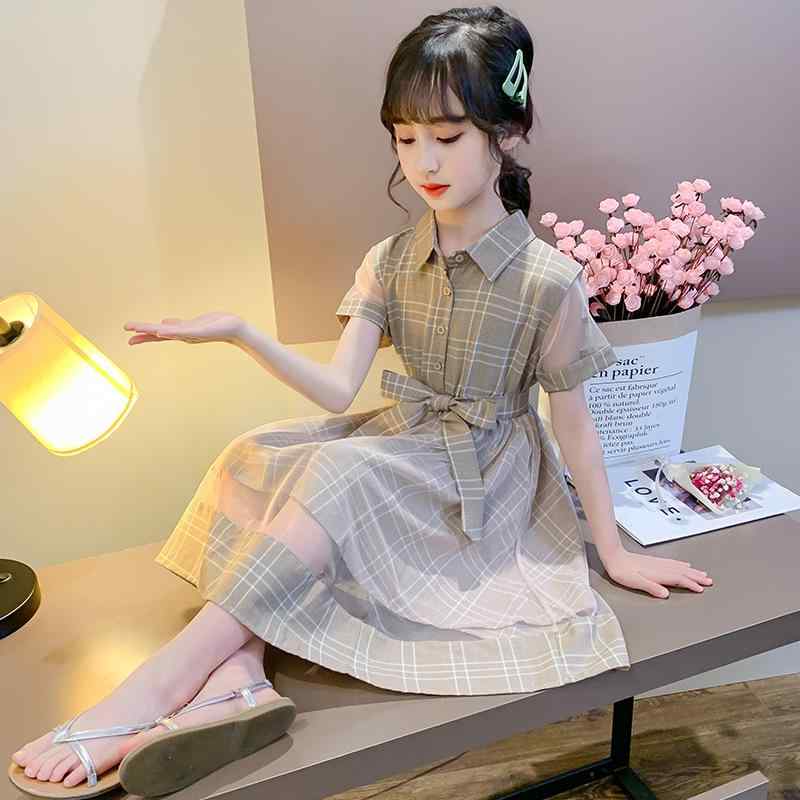 ・カテゴリ: ワンピース・スタイル: 韓国風・主な素材: 綿混紡（綿70%）・生地: 綿混紡・対象: 女児・対象年齢: 8歳以上（身長140cm以上）・柄: 格子柄・袖丈: 半袖・スカートの形状: プリンセススカート・要素: 格子柄・色: ...