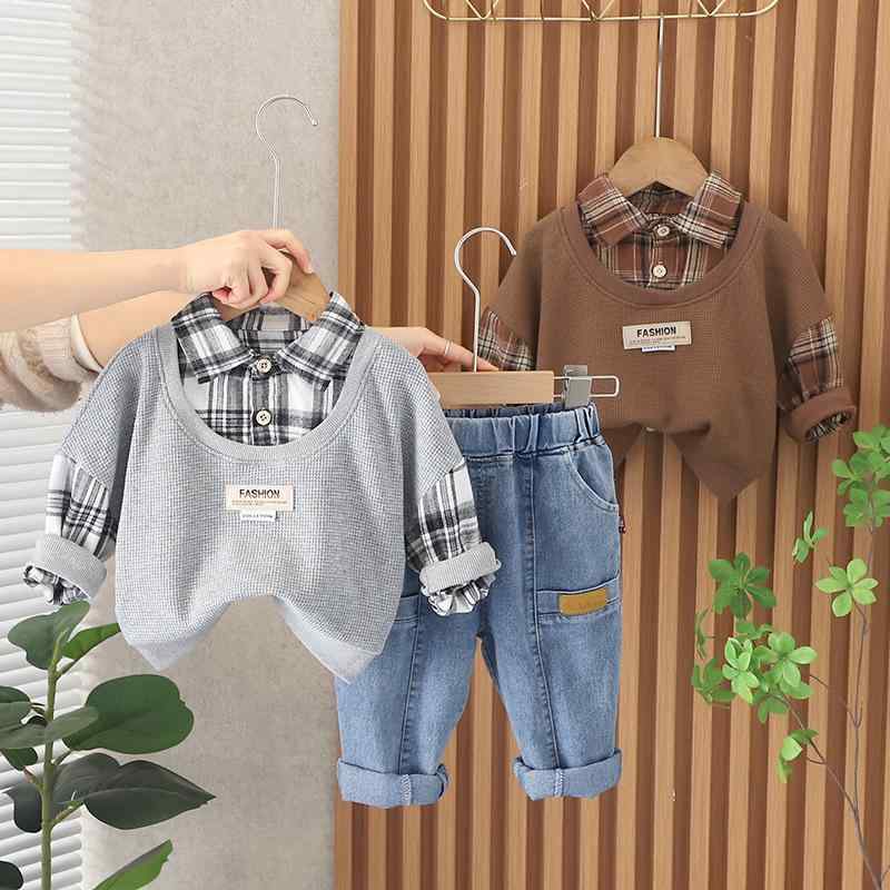 ・対象: 男の子・スタイル: 韓国・セット内容: トップス、ボトムス・袖丈: 長袖・パンツ丈: 長ズボン・厚さ: 普通・柄: カトゥーン・主な生地: 綿・安全レベル: A・カラー: グレー、ブラウン・対応身長: 80cm、90cm、100c...