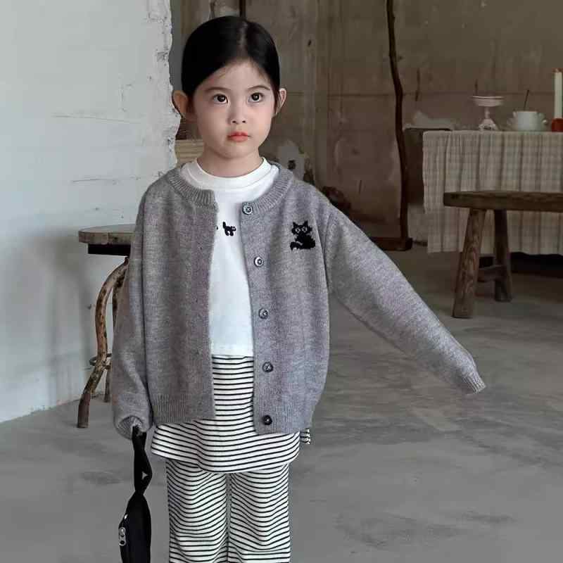 ・対象: キッズ・性別: 女の子・スタイル: 韓国風・対象年齢: 3～8歳 (100～140cm)・シーズン: 冬、春、秋・毛糸の太さ: 普通・厚さ: 普通・袖丈: 長袖・留め具: シングルブレスト・柄: 漫画・実物撮影: モデルあり・要素...