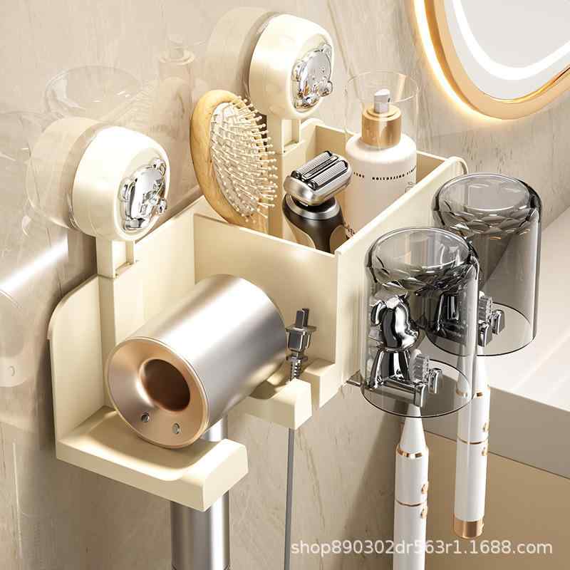 ・商品カテゴリ: 歯ブラシホルダー・機能: 穴あけ不要・素材: プラスチック・取り付けタイプ: 吸盤式・カラー: オフホワイト