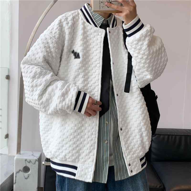 ・カテゴリ: ジャケット・スタイル: ストリート・対象: 青年・ネックライン: スタンドカラー・フィット: ゆったり・前立て: シングルブレスト・フード: なし・厚さ: 普通・主な素材: ポリエステル・袖丈: 長袖・色: ホワイト、ブラック...