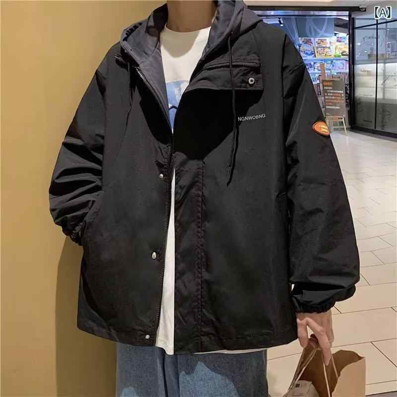 ・カテゴリ: ジャケット・スタイル: 韓国風・対象年齢: 18-24歳・襟の形: ノーカラー・フィット: ルーズ・フロント: ジッパー・フード: あり・厚さ: 普通・柄: 無地・素材: ポリエステル混紡・主な素材: ポリエステル65%・裏地...