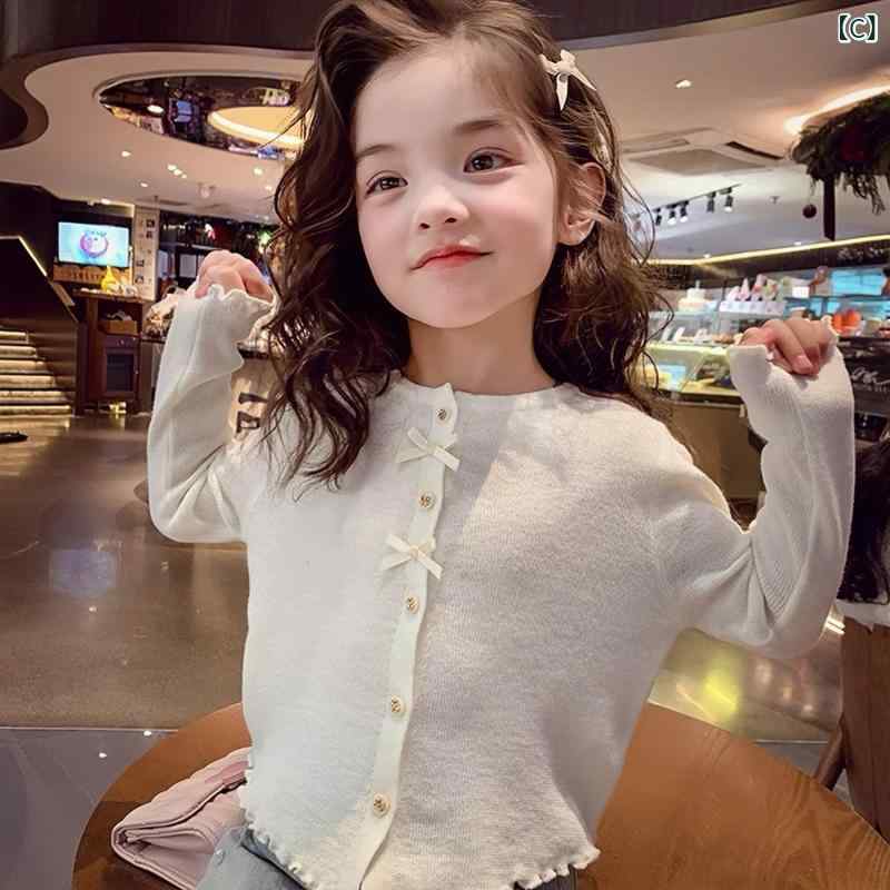 ・対象: キッズ・性別: 女の子・スタイル: スウィート・対象年齢: 3～8歳・シーズン: 春、秋・厚さ: 普通・袖丈: 長袖・留め具: シングルブレスト・柄: 無地・フード: なし・要素: 蝶結び・生地: 化学繊維・メイン生地成分: ビス...