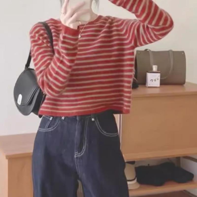 ・素材: 綿、ポリエステル・柄: ストライプ・厚さ: 中程度・組み合わせ: 単品・スタイル: プルオーバー・フィット: ゆったり・袖丈: 長袖・ネックライン: ラウンドネック・着丈: 普通(50cm超え65cm以下)・工艺: パッチワーク・...
