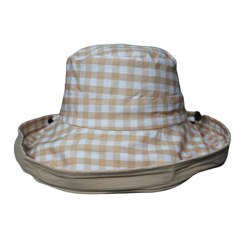 ・カテゴリ: 渔夫帽・流行要素: 格纹・帽顶款式: 圆顶・帽檐款式: 大檐・カラー: 米色, 卡其色・機能: 防晒, 透气, 遮阳・主な素材: 綿・素材: 棉涤・綿の含有量: 61%-70%・ポリエステルの含有量: 51%-60%・风格: ...
