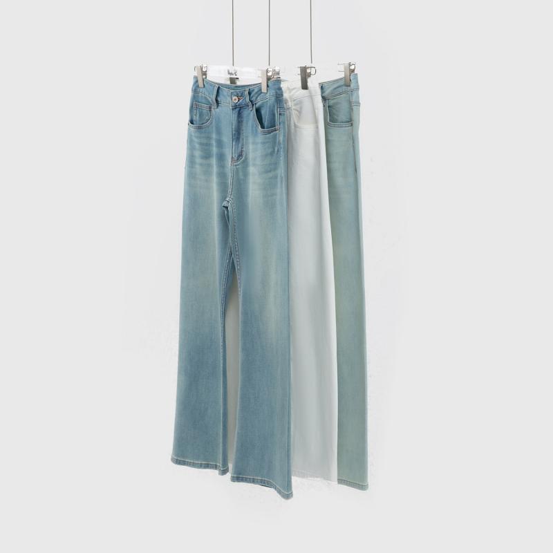 ・主な素材: 桑蚕丝、綿・スタイル: 气质通勤、优雅风・パンツ丈: 长裤・股上: 高腰・厚さ: 中等・デザイン: 口袋・カラー: デニムブルー、ティールグリーン、ホワイト・サイズ: S、M、L、XL、2XL・生地: 桑蚕丝・生地の組成: 桑...