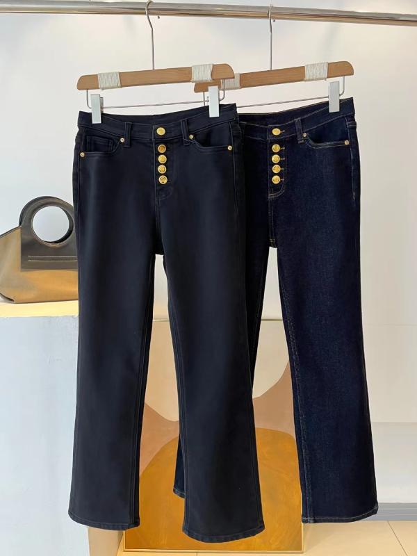 ・素材: 綿、スパンデックス・スタイル: 微喇裤・パンツ丈: 長ズボン・ウエスト: ハイウエスト・厚さ: 普通・流行の要素: ボタン・カラー: ブラック、ダークブルー・サイズ: 26、27、28、29、30・テイスト: エレガント・主な素材...