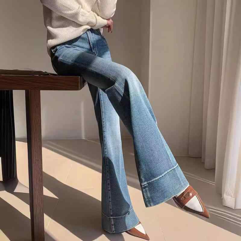 ・カテゴリ: デニムパンツ・スタイル: カジュアル、韓国風・素材: その他・パンツ丈: フルレングス・ウエスト: ハイウエスト・厚さ: 普通・特徴: ポケット・カラー: ブルー・サイズ: S, M, L, XL・生地の伸縮性: ややあり・パ...