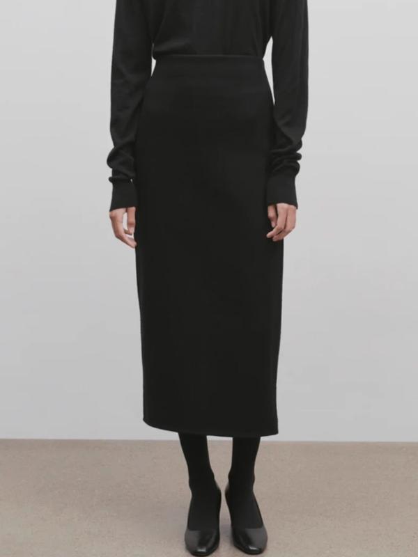 ・素材: 羊毛・スカート型: 包臀スカート・スカート丈: ロング・流行の要素: ジッパー・色: ブラック・サイズ: S, M, L, XL・スタイル: 通勤・スカート種類: スカート・弾力性: 微弾