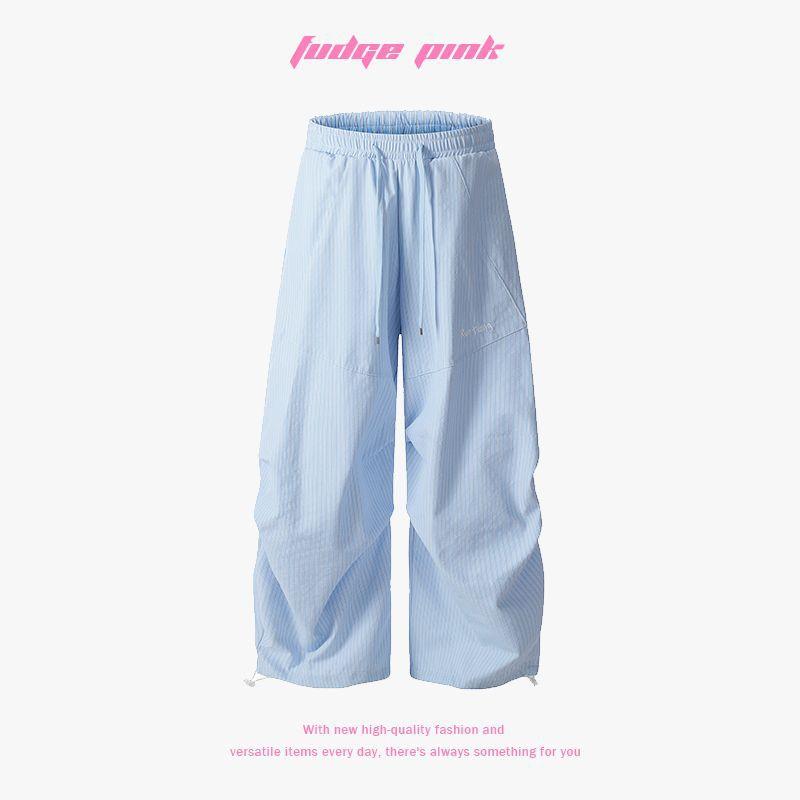 ・素材: ポリエステル・スタイル: ファッション・パンツ型: ストレート・パンツ丈: フルレングス・腰タイプ: ファッション・流行の要素: ファッション・カラー: アプリコット, ブルー・サイズ: S, M, L, XL・スタイル: ストリ...