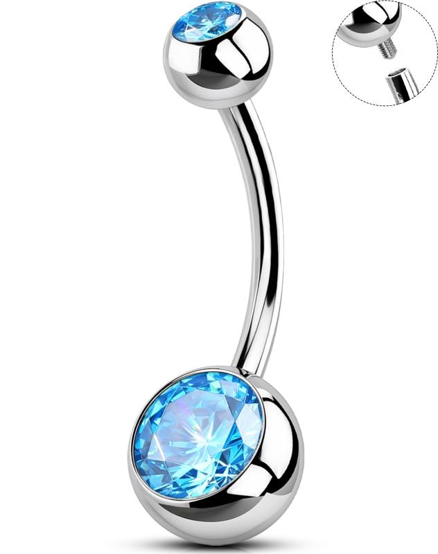 OUFER Body Piercing Iternally Belly Bars Piercing 316L Stainless Steel Navel Piercing Jewellery 14G Belly Button Bars 10...