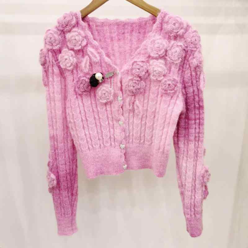 ・素材: アンゴラ兎毛, ニット・柄: 無地・厚さ: 中厚・スタイル: カーディガン・フィット: スリム・袖丈: 長袖・ネックライン: Vネック・着丈: 短め(40cm<着丈≤50cm）・カラー: カーキ, ピンク, ベストピンク, ...