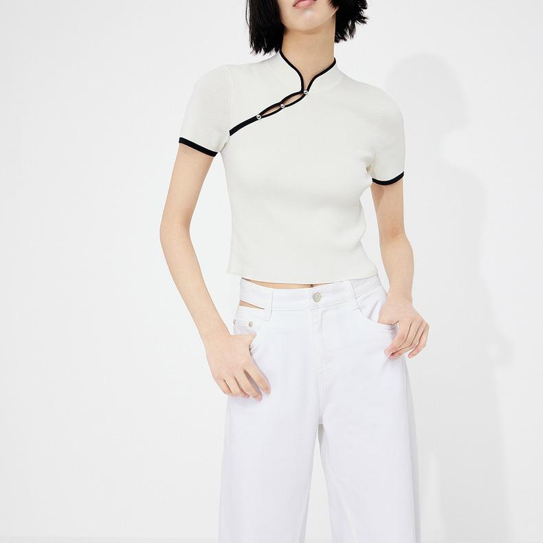 ・素材: 苎麻・袖: 公主袖・ネックライン: ポロ襟・袖丈: ノースリーブ・カラー: オフホワイト, ブラック・サイズ: S, M, L, XL・スタイル: プライベート, エレガント・主な素材の含有量: 30%-50%・スタイル: エレガ...