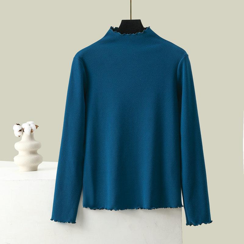 ・素材: ポリエステル・柄: 無地・スタイル: プルオーバー・袖丈: 長袖・着丈: 普通(50cm<着丈≤65cm)・ネックライン: セミハイネック・袖のタイプ: 通常袖・流行の要素: フリル・カラー: ブラック, ダークブルー, ラ...