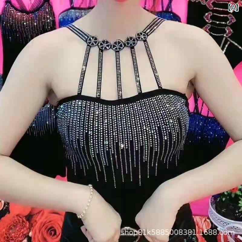・製品カテゴリ: 吊り下げタンクトップ・色: 白, 赤金, 青白, 紫, 青, 虹色, カラフル・サイズ: L, S・スタイル: ベーシック・ネックライン: ローネック・素材: ナイロン・主な素材含有量: 90%-95%・生地の厚さ: 普通...