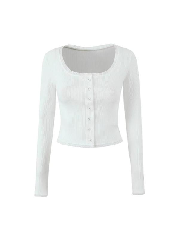 ・主な素材: 綿・厚さ: 中厚・スタイル: カーディガン・フィット: レギュラー・袖丈: 長袖・ネックライン: ラウンドネック・カラー: グレー, ホワイト・サイズ: S, M, L・着丈: 短め・フロント: シングルブレスト