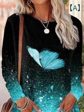 ・素材: ポリエステル・柄: 植物、花・スタイル: プルオーバー・袖丈: 長袖・フィット: レギュラー・着丈: ミドル丈（50cm超～65cm以下）・ネックライン: ラウンドネック・袖のタイプ: レギュラー・流行の要素: プリント・カラー:...