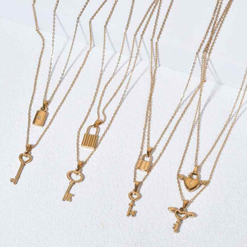 ・素材: 不锈钢・処理工芸: 电镀・造型: 几何型・チェーンスタイル: O字チェーン・多層構造: 是・ペンダント素材: 不锈钢・周長: 41cm～50cm・カラー: BXGXL285, BXGXL286, BXGXL287, BXGXL28...