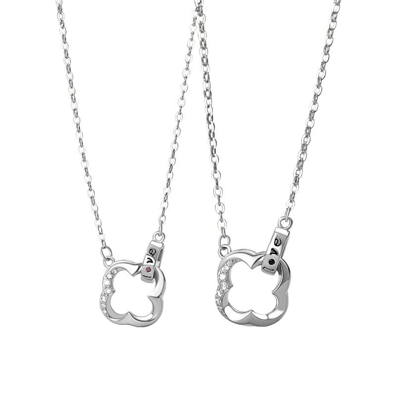 ・素材: 銀・処理: 電気メッキ・造型: 幾何学型・周長: 41～50cm・色: 四つ葉のクローバーメビウスネックレス（白金色、男女別）・純度: 純銀・流行要素: メビウス・スタイル: オリジナルデザイン・製品カテゴリ: ネックレス・対象:...