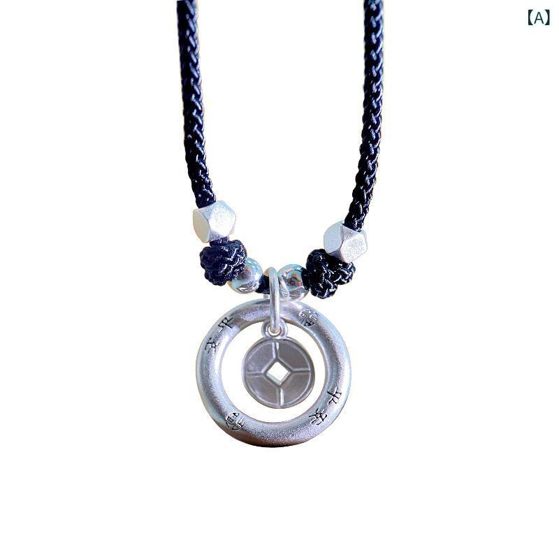 ・素材: 銀・処理工芸: 電気メッキ・造型: 幾何型・産地: 汕尾・多層構造: 否・ペンダント素材: 銀・ネックレス長さ: 41～50cm・カラー: シルバー・純度: スターリングシルバー・流行要素: 円形・スタイル: 新しい中国スタイル・...