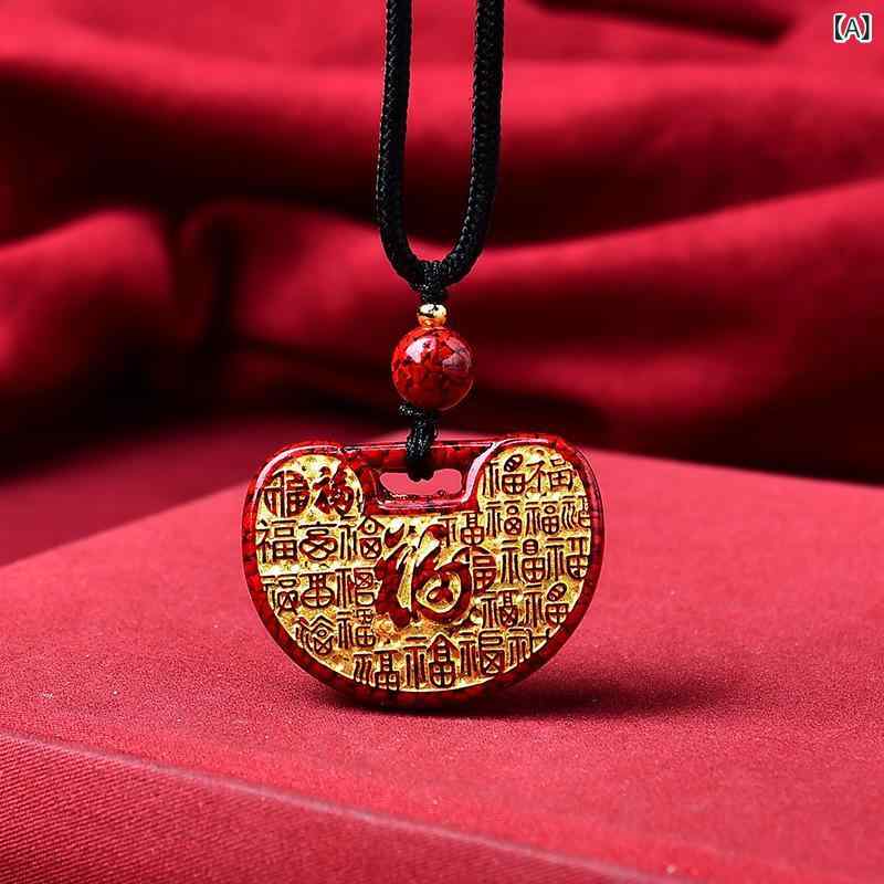 ・造型: 動物/十二支・処理工程: 研磨・色: 百福如意鎖平安御守 クリスタルペンダント・流行要素: 平安ロック・スタイル: オリジナルデザイン・スタイル分類: オリジナルデザイン・製品カテゴリ: ネックレス