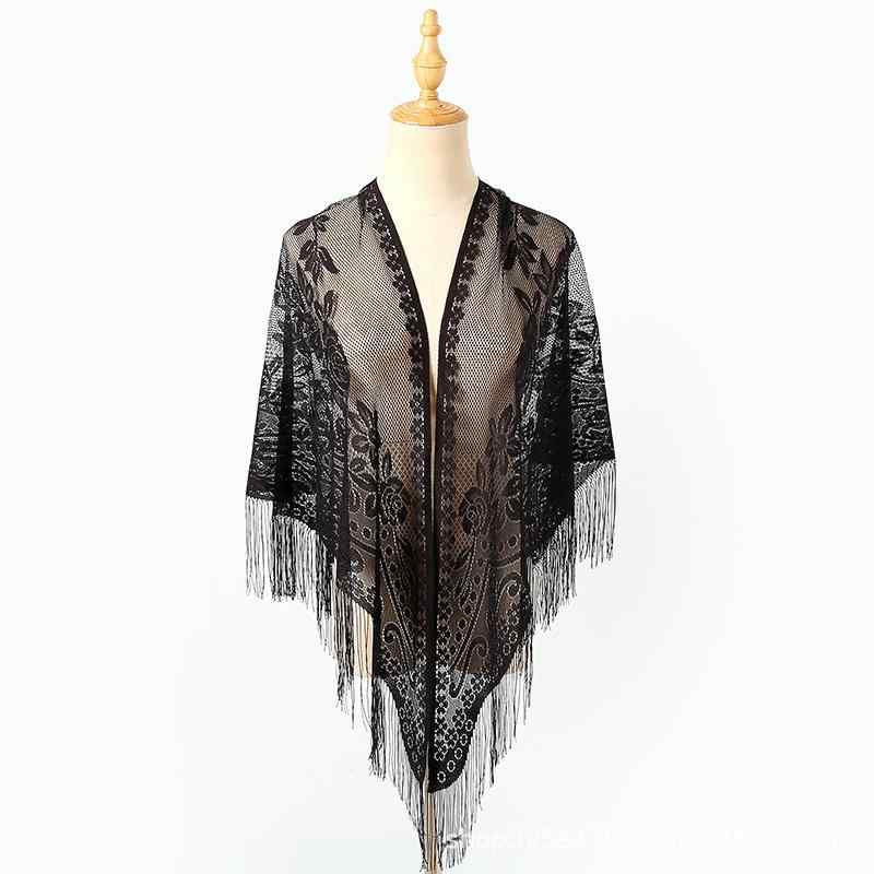 ・性別: 女性・素材: ニット・適合シーズン: 春、夏、秋・スタイル: 古風・長さ: 170cm・幅: 60cm・編み方: 緯編・柄: 単色・機能: 装飾・流行要素: レース・款式: ケープ・サイズ: 170×60cm・生地名: ニット・カ...