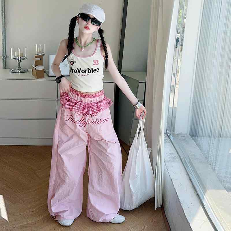 ・適用性別: 女・スタイル: 韓国版・セットタイプ: パンツセット・セット数: 2点セット・袖丈: ノースリーブ・パンツ丈: ロングパンツ・生地加工: 柔らかい加工・厚さ: 薄手・パターン: 無地, 文字・実写写真: モデルあり・要素: セ...