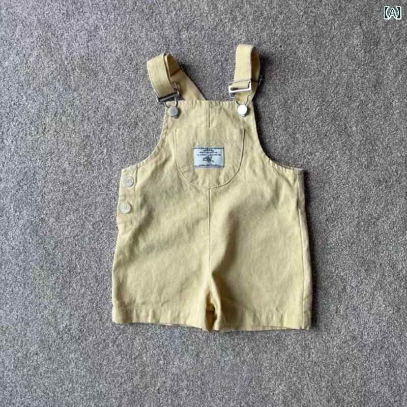 ・スタイル: 韩版・素材: 綿・安全等級: A類・パンツ丈: 短パン・主な素材: 綿・主な素材の含有量: 95%・適用性別: 中性/男女兼用・適合年齢: 婴幼童(1~3歳，80~100cm)・適合シーズン: 夏季,春季・種類: 背帶褲・股開...