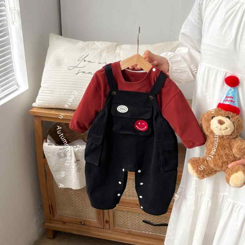 ・スタイル: 韩版・素材: 棉布・安全等级: A类・パンツ丈: 长裤・主な素材: 棉100%・対象: 男の子・対象年齢: 婴幼童(1~3岁，80~100cm)・適した季節: 春秋・種類: 背带裤・股部分: 开裆・加工: 剪毛,柔软处理・柄:...