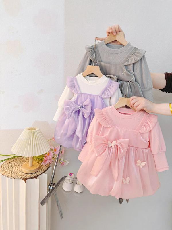 ・スタイル: プリンセス・主な素材: 綿・対象: 女の子・柄: 無地・カラー: ライトグレー, ピンク, ライトパープル・サイズ: 80cm, 90cm, 100cm, 110cm