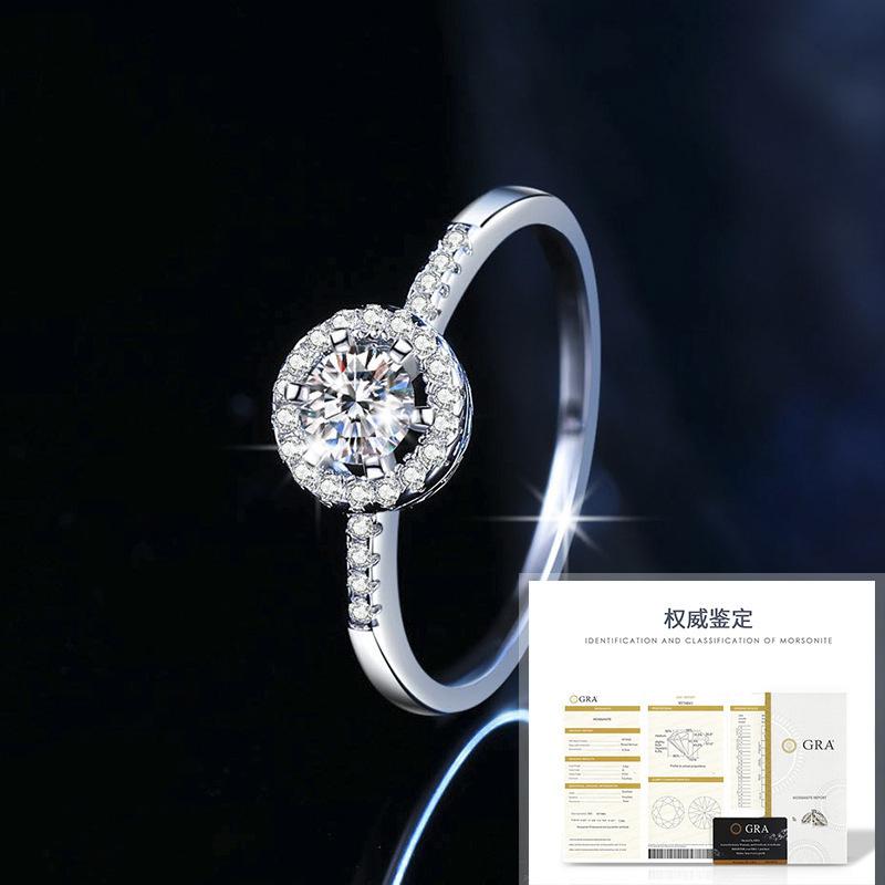 ・種類: 指輪、リング・素材: 銀・造型: 幾何学型・処理工芸: 研磨・スタイル: 女款・カラー: モサン石4.25mm（GRA証明書、腰码、ブラックカード付き）・サイズ: 9号, 10号, 11号, 12号, 13号, 14号, 15号,...