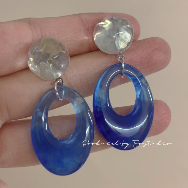 ・素材: 樹脂、プラスチック・種類: イヤリング・スタイル: 小清新・カラー: 耳クリップ、スタッド・モチーフ: 楕円