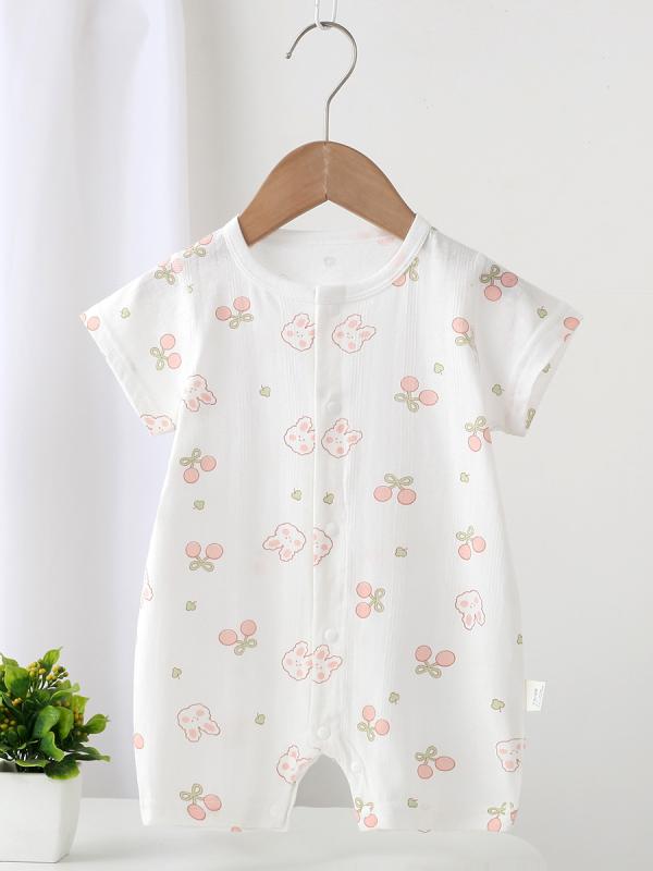 [ "・素材: 綿", "・袖丈: 半袖", "・性別: 男女兼用", "・スタイル: 百搭", "・種類: 连身衣、爬服", "...