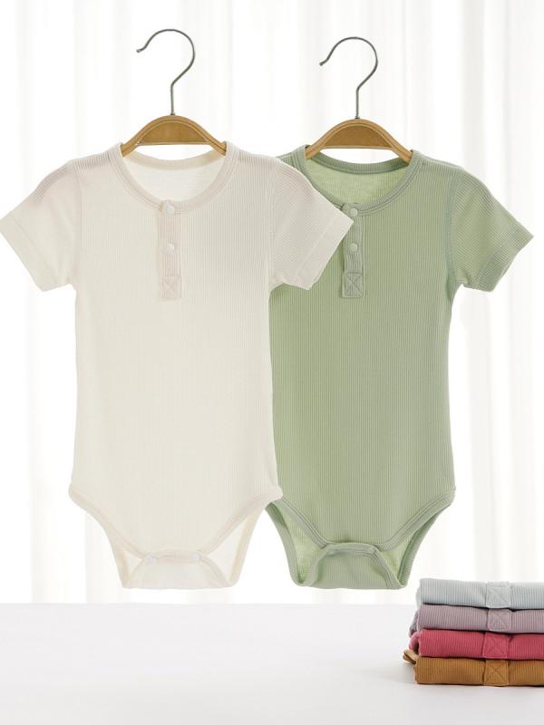 [ "・素材: モダール", "・袖丈: 半袖", "・連帽: 不可", "・スタイル: カジュアル", "・款式: 三角爬", &quot...