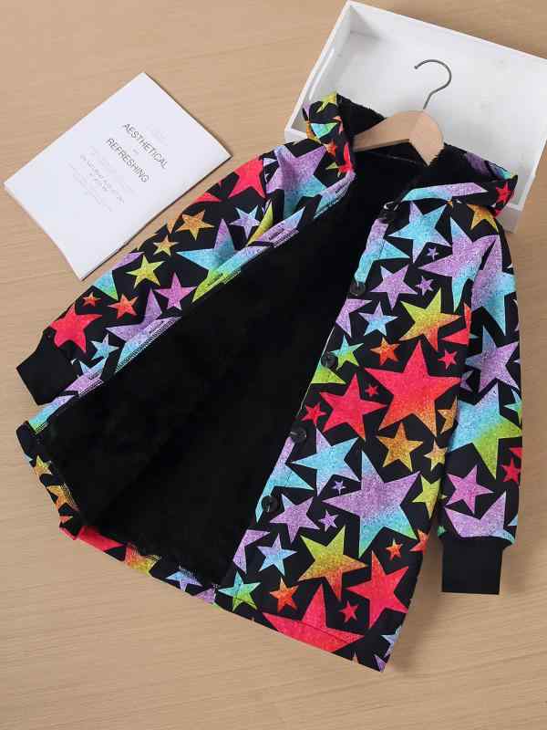 ・性別: 女児・対象年齢: 中大童(8歳以上、140cm以上)・ネックライン: フード付き・シーズン: 冬・スタイル: エレガント・柄: 星・厚さ: 普通・生地加工: 柔らかい・フード: フード付き・在庫: 有り・要素: プリント・袖丈: ...