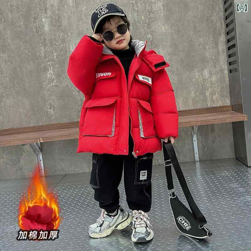 ・適用性別: 男・スタイル: カジュアル・適合年齢: 中小（3〜8歳、100〜140cm）・適合シーズン: 冬・生地加工: 柔らかい・詰め物: 羽毛綿・フード: 取り外し不可・厚さ: 厚い・パターン: その他・実写: モデルあり・在庫: あ...