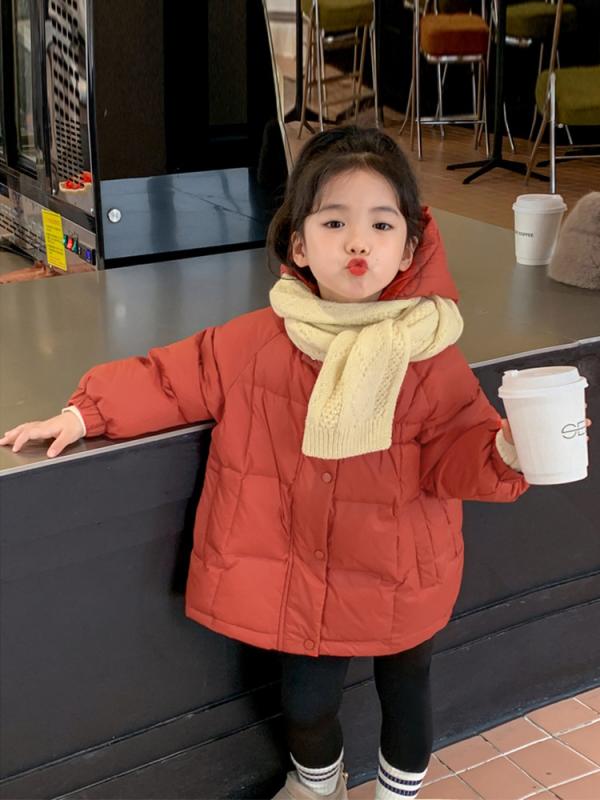 ・性別: 子供・対象年齢: 中小（3〜8歳、100〜140cm）・季節: 冬・詰め物: ホワイトダックダウン・スタイル: 韓国風・柄: 無地・ダウン含有量: 86%〜90%・フード: フード付き・在庫: 在庫あり・要素: かわいい・実写写真...