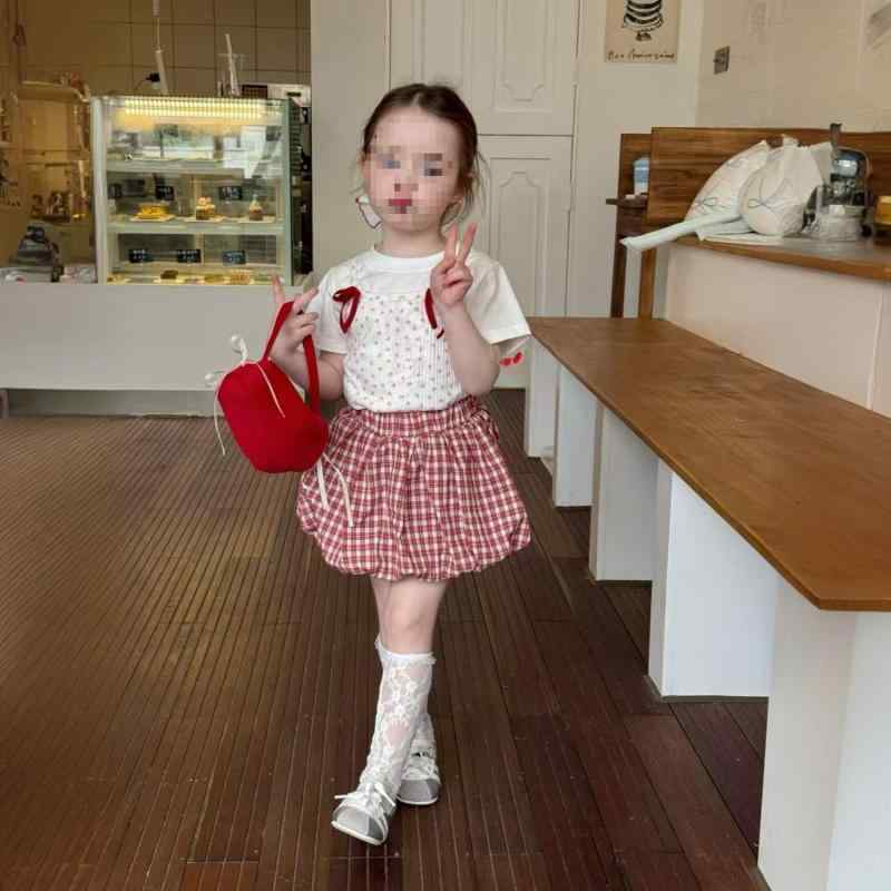 ・スタイル: 韩版・套装タイプ: 裤套装・適合年齢: 中小童(3~8歳，100~140cm)・面料名称: 綿・主な素材: 綿・主な素材の含有量: 71%~80%・安全等級: B類・カラー: 假两件+裙裤・適合身長: 90, 100, 110...