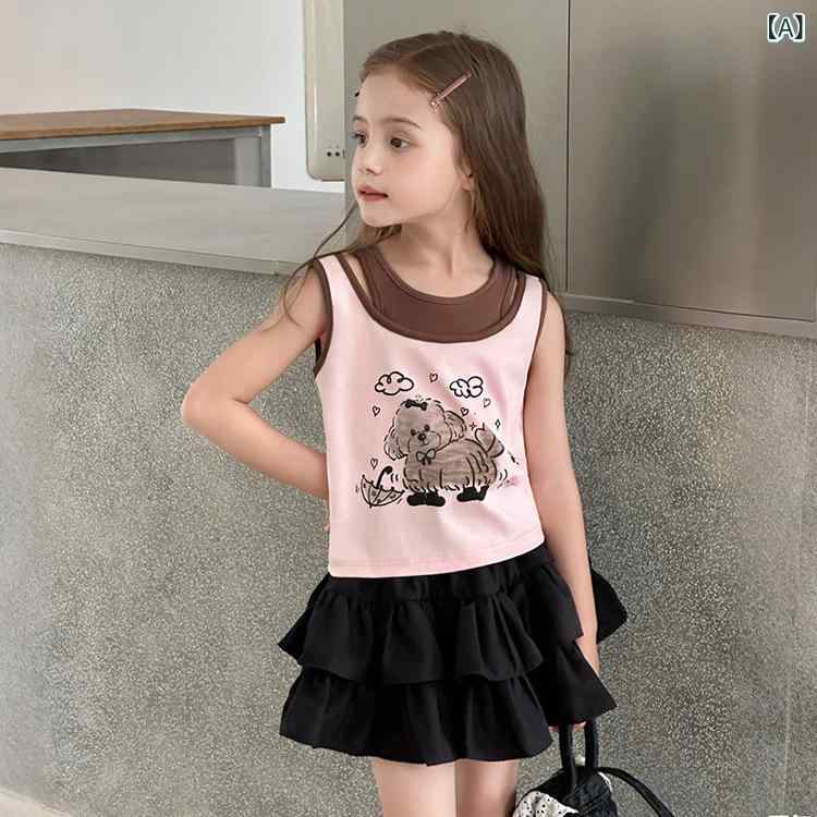 ・対象性別: 女・スタイル: 個性・デザイン: 吊り帯・対象年齢: 中小キッズ(3~8歳, 100~140cm)・シーズン: 夏・生地加工: 柔らかい加工・パターン: 漫画・実写有無: モデルあり・素材: 綿・主な生地成分: 綿・主な生地成...